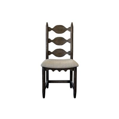 China Vintage Solid Wood Dining Room Chairs 48×57×105.5cm Soft With Carved Ladder Back for sale
