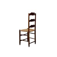 China Beautifully Modern Rustic Ladder Back Dining Chair With Woven Rush Seat for sale