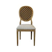 China 47×59×96cm Solid Wood Upholstered Dining Chairs French Oval Back Dining Chair for sale