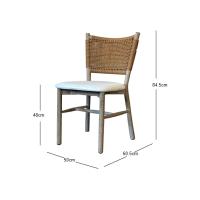 China Upholstered Seat Woven Back Dining Chair Easy Cleaning Comfortable For Dining Room for sale