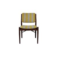 China Mid Century Solid Wood Upholstered Dining Chairs Indoor Modern Dining Chair With Striped Upholstery for sale
