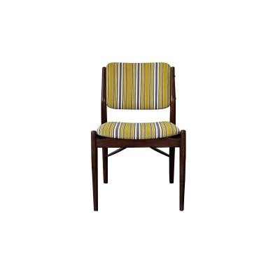 China Mid Century Solid Wood Upholstered Dining Chairs Indoor Modern Dining Chair With Striped Upholstery for sale