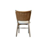 China Upholstered Seat Woven Back Dining Chair Easy Cleaning Comfortable For Dining Room for sale