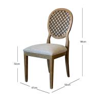 China 47×59×96cm Solid Wood Upholstered Dining Chairs French Oval Back Dining Chair for sale