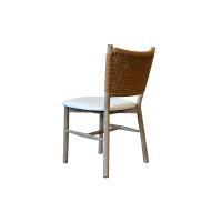 China Upholstered Seat Woven Back Dining Chair Easy Cleaning Comfortable For Dining Room for sale