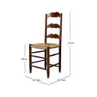 China Beautifully Modern Rustic Ladder Back Dining Chair With Woven Rush Seat for sale