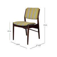 China Mid Century Solid Wood Upholstered Dining Chairs Indoor Modern Dining Chair With Striped Upholstery for sale
