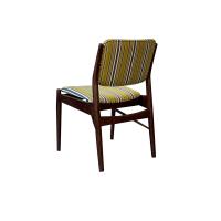 China Mid Century Solid Wood Upholstered Dining Chairs Indoor Modern Dining Chair With Striped Upholstery for sale