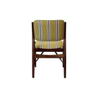China Mid Century Solid Wood Upholstered Dining Chairs Indoor Modern Dining Chair With Striped Upholstery for sale