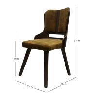 China Upholstered Curved Wood Dining Chair 52×56×91cm Contemporary Long Lasting for sale