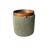 China Multi Functional Solid Wood Ottoman Upholstered Storage Ottoman With Removable Tray for sale