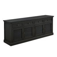 China Vintage Black Solid Wood Dresser Stylish 200×43×80cm Smooth Top Surface for sale