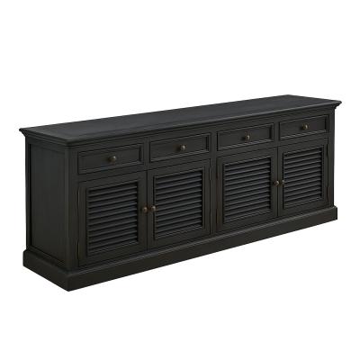 China Vintage Black Solid Wood Dresser Stylish 200×43×80cm Smooth Top Surface for sale