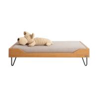 China Metal Frame Elevated Pet Bed With Linen Cushion Washable For Dong And Cat for sale