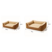 China Cozy Fleece Dog Bed Soft 60×45×22cm With Waterproof Base Removable Cushion for sale
