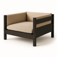 China Modern Wooden Pet Beds Beige Cushion Wood Frame Pet Soft And Easy Cleaning for sale
