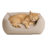 China High Security Wooden Pet Beds Soft Plush Dog Cat Wooden Pet Sofa Relaxation for sale