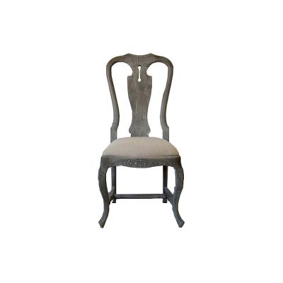 China French Vintage Carved Dining Chair with Upholstered Seat for sale
