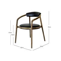 China Scandinavian Modern Dining Chair with Curved Wood Frame and Leather Upholstery for sale