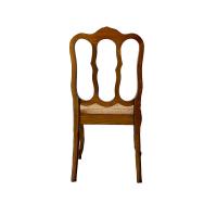 China French Vintage Carved Dining Chair with Cane Seat for sale