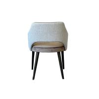 China Modern Upholstered Dining Chair with Velvet Seat and Contrast Fabric Back for sale