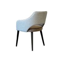 China Modern Upholstered Dining Chair with Velvet Seat and Contrast Fabric Back for sale