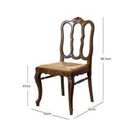 China French Vintage Carved Dining Chair with Cane Seat for sale