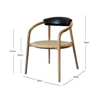 China Modern Wishbone Style Dining Chair With Woven Seat And Leather Backrest for sale