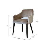 China Modern Upholstered Dining Chair with Velvet Seat and Contrast Fabric Back for sale