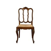 China French Vintage Carved Dining Chair with Cane Seat for sale