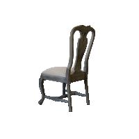 China French Vintage Carved Dining Chair with Upholstered Seat for sale