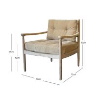 China Mid Century Solid Wood Lounge Chairs Modern Solid Wood Accent Chair With Velvet Upholstery for sale