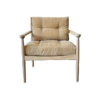 China Mid Century Solid Wood Lounge Chairs Modern Solid Wood Accent Chair With Velvet Upholstery for sale