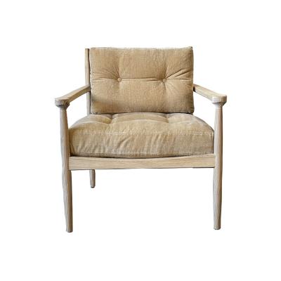 China Mid Century Solid Wood Lounge Chairs Modern Solid Wood Accent Chair With Velvet Upholstery for sale