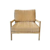 China Breathable Comfort Indoor Modern Wood Lounge Chair With Velvet Cushions for sale