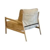 China Breathable Comfort Indoor Modern Wood Lounge Chair With Velvet Cushions for sale