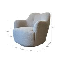 China Comfort Upholstered Swivel Chairs Modern Swivel Accent Chair With Curved Backrest for sale