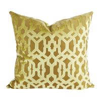 China Olive Green Velvet Geometric Accent Pillow Modern Geometric Throw Pillows With Feather Filling for sale