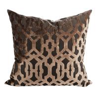 China Modern Lattice Velvet Decorative Pillows 100% Polyester With Feather Insert for sale