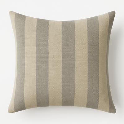 China Classic Linen Stripe Decorative Throw Pillow with 55%Linen 45%Viscose Cover and Neutral Color Palette for sale