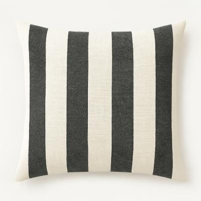 China Black & Ivory Bold Stripe Decorative Pillow with 55%Linen 45%Viscose Cover and 10 Pieces per Box for sale