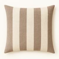 China Linen Textured Wide Stripe Decorative Throw Pillow with 55%Linen 45%Viscose Fabric for sale