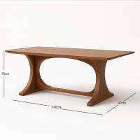 China Aurora 180x90x76cm Curved-Leg Solid Oak Wooden Dining Table with Modern Minimalism for sale