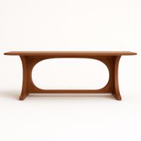 China Aurora 180x90x76cm Curved-Leg Solid Oak Wooden Dining Table with Modern Minimalism for sale