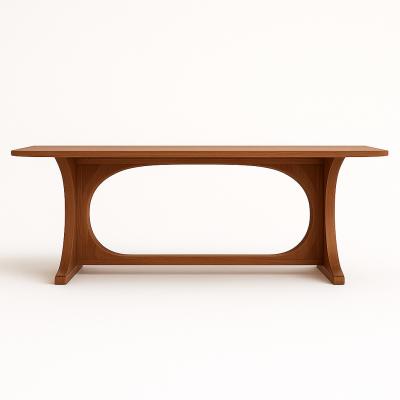 China Aurora 180x90x76cm Curved-Leg Solid Oak Wooden Dining Table with Modern Minimalism for sale