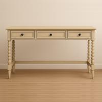 China Vintage Spindle-Leg Writing Desk with Triple Storage Drawers and 125 * 52 * 77 cm Dimensions for sale
