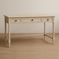 China Vintage Spindle-Leg Writing Desk with Triple Storage Drawers and 125 * 52 * 77 cm Dimensions for sale