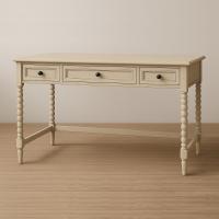 China Vintage Spindle-Leg Writing Desk with Triple Storage Drawers and 125 * 52 * 77 cm Dimensions for sale