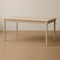 China Vintage Beaded-Leg Solid Wood Dining Table with Solid Oak Frame and 140*80*76 cm Dimensions for sale
