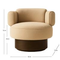 China CloudSoft 360-Degree Swivel Lounge Chair with Bouclé Upholstery and Solid Wood Base for sale